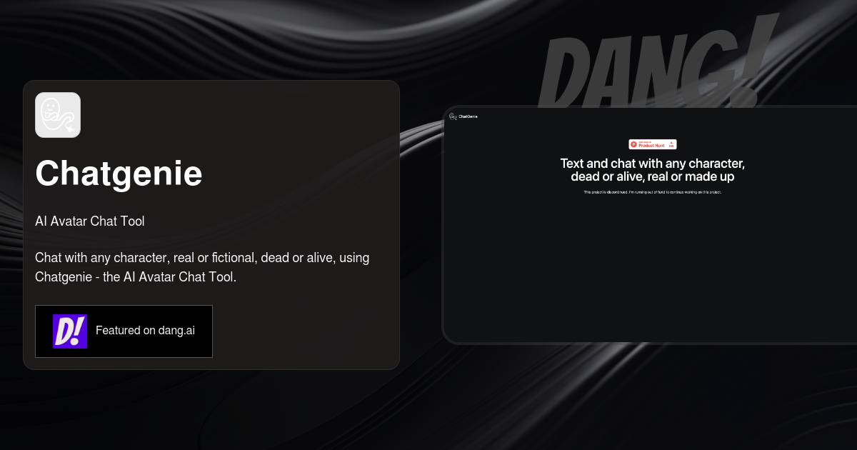 AI Avatar Chat Tool - Chatgenie - What happened to chatgenie.xyz? Why Did Chatgenie Shut Down?