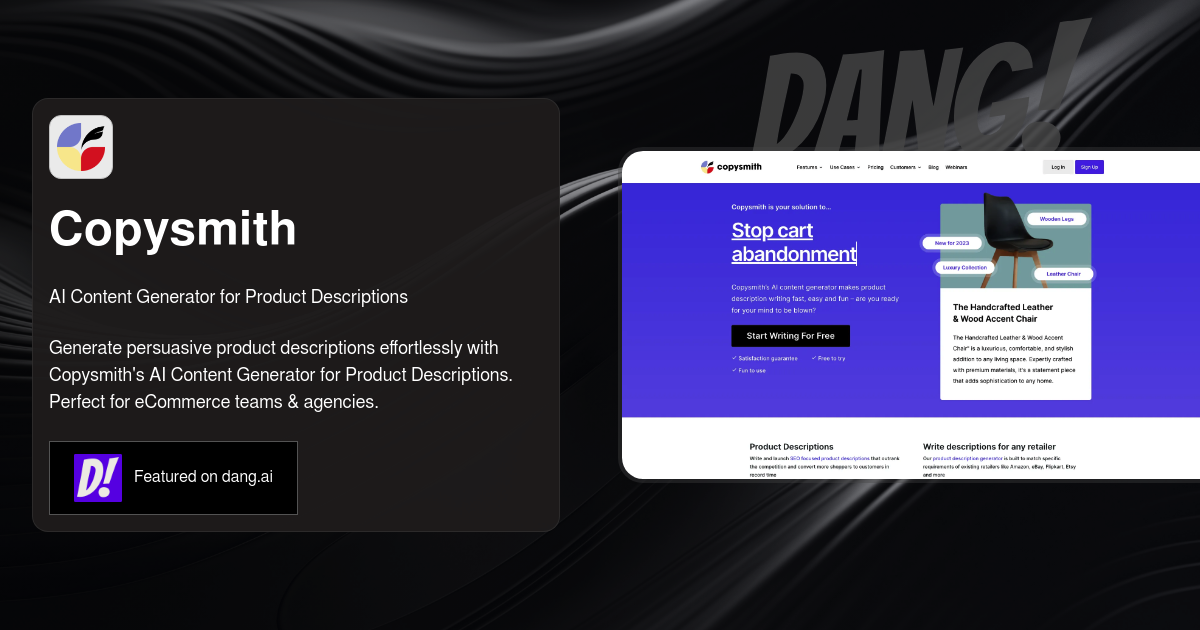 AI Content Generator for Product Descriptions - Copysmith