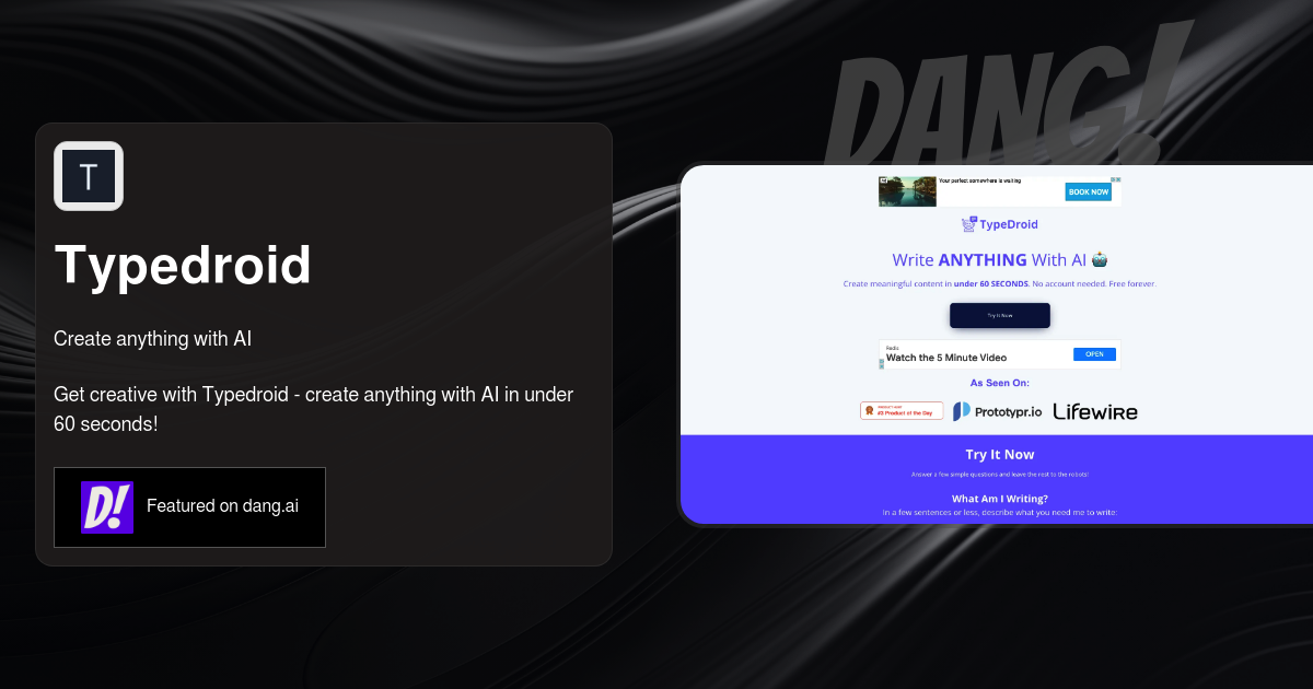 Create anything with AI - Typedroid - What happened to typedroid.com? Why Did Typedroid Shut Down?