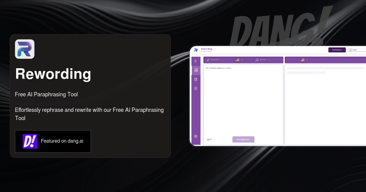 Free AI Paraphrasing Tool - Rewording