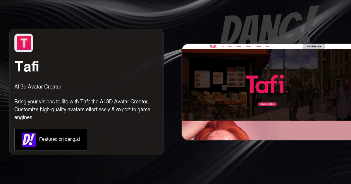 AI 3d Avatar Creator - Tafi