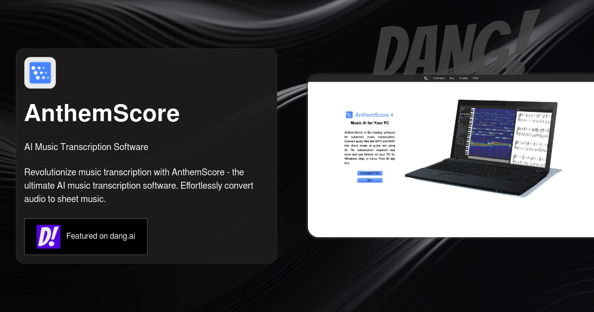 AI Music Transcription Software - AnthemScore