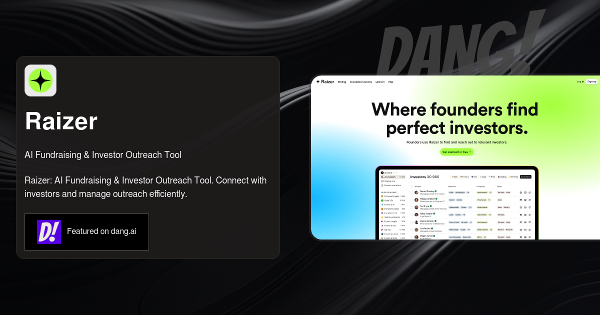 AI Fundraising & Investor Outreach Tool - Raizer