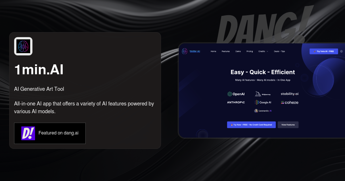 AI Generative Art Tool - 1min.AI