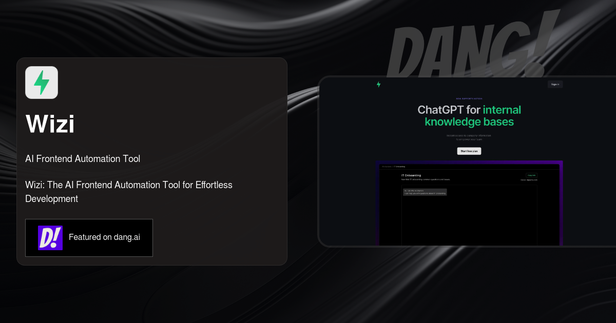 AI Frontend Automation Tool - Wizi - What happened to wizi.ai? Why Did Wizi Shut Down?