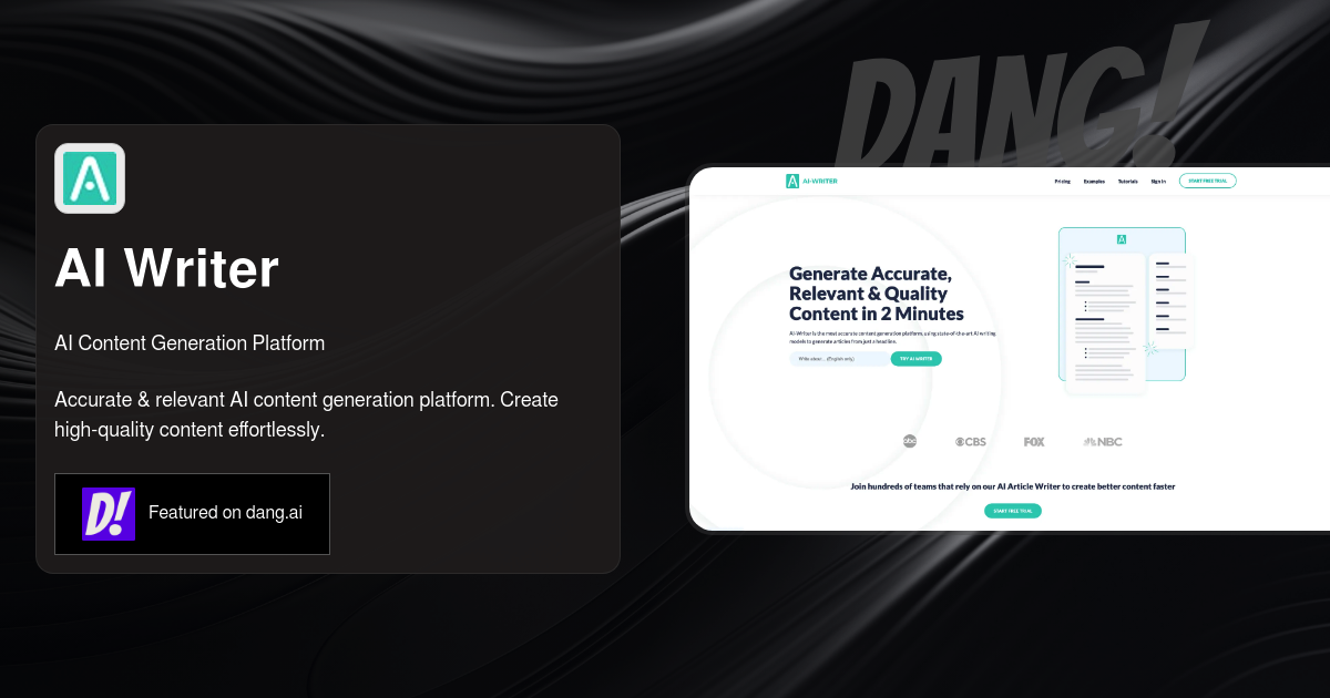 AI Content Generation Platform - AI Writer AI Content Generation Platform - AI Writer
