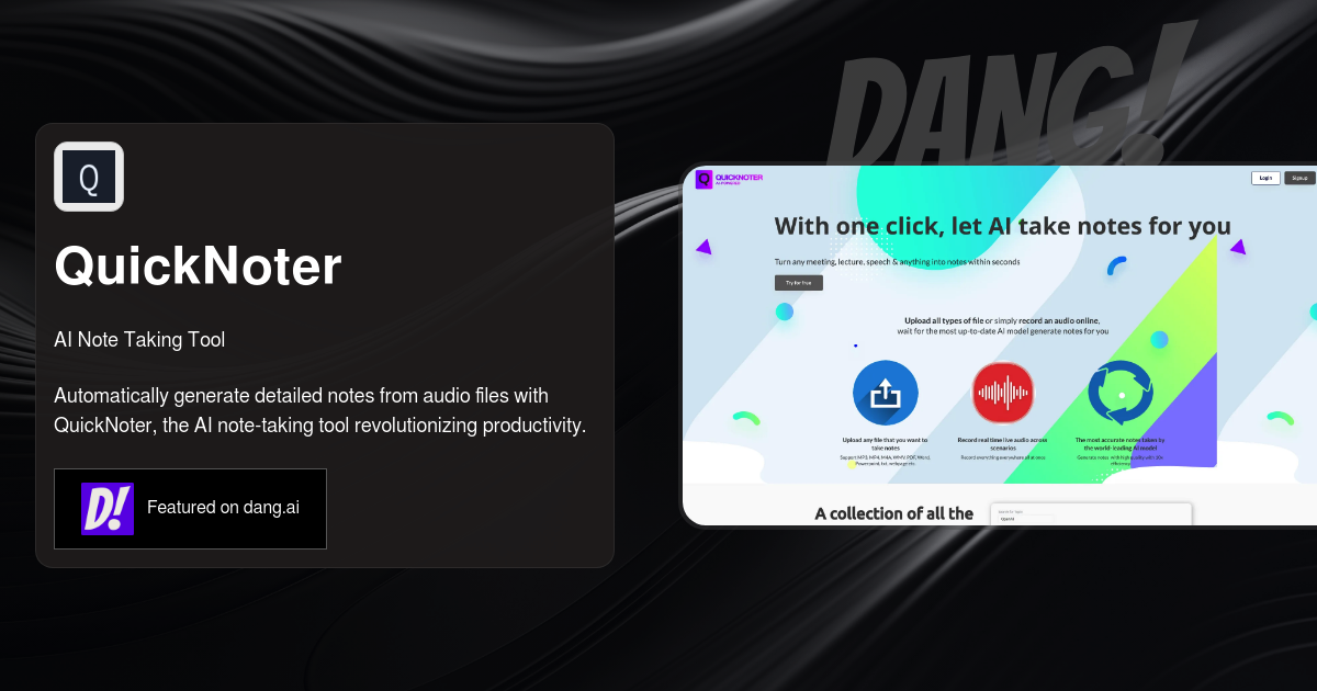 AI Note Taking Tool - QuickNoter - What happened to quicknoter.tech ...