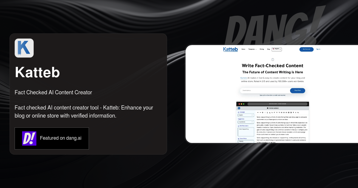 Fact Checked AI Content Creator - Katteb