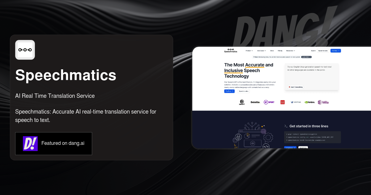 AI Real Time Translation Service - Speechmatics