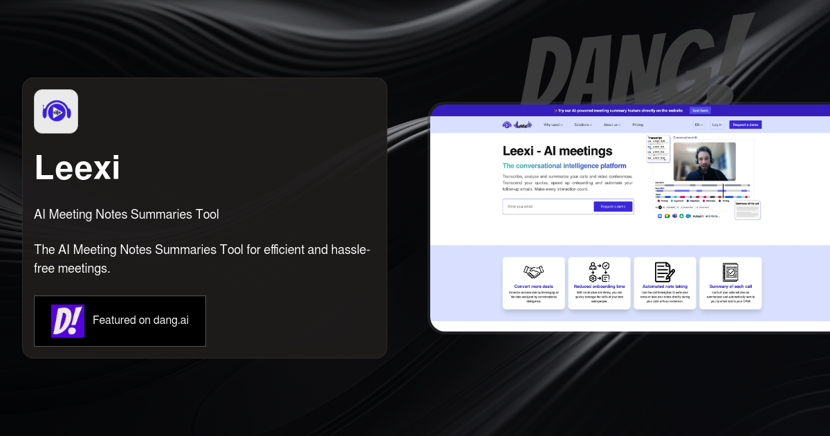 AI Meeting Notes Summaries Tool - Leexi
