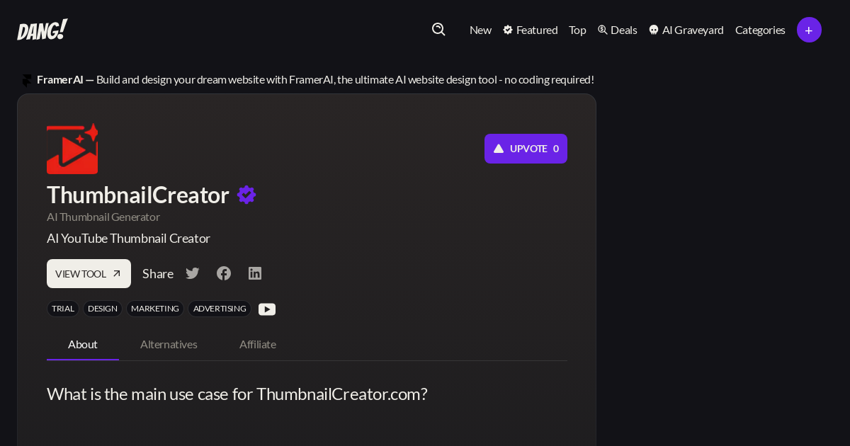AI Thumbnail Generator - ThumbnailCreator