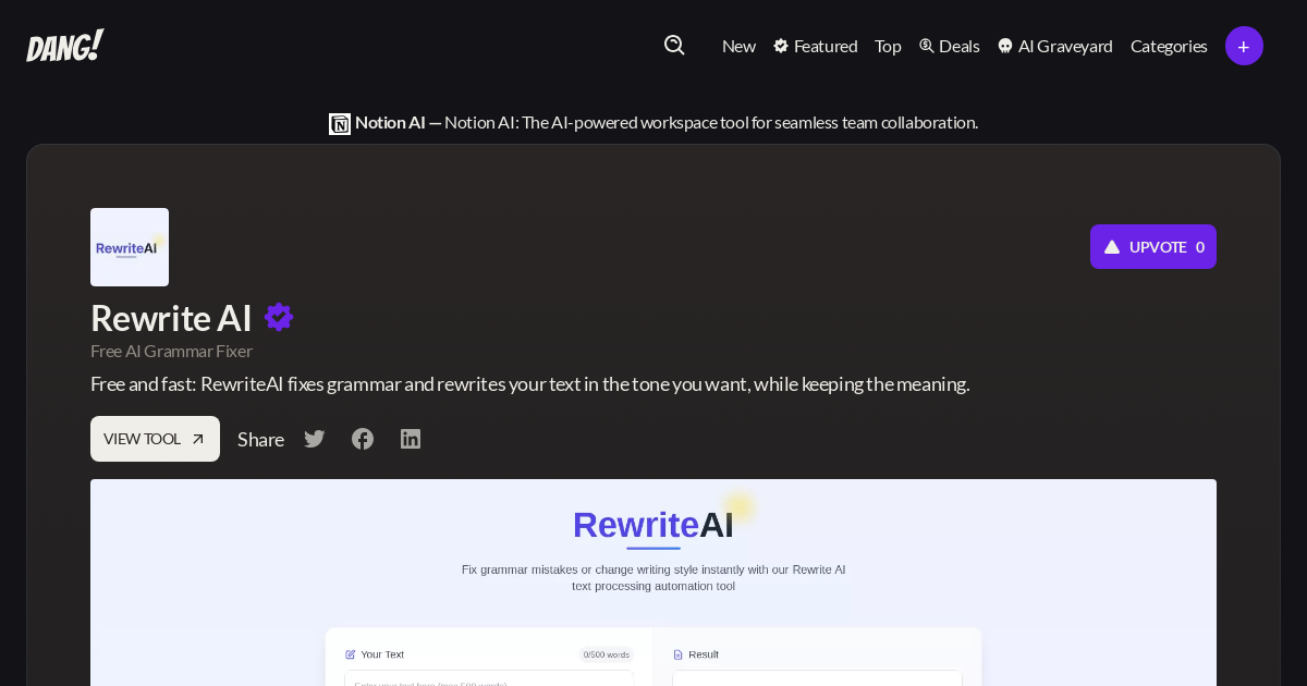Free AI Grammar Fixer - Rewrite AI