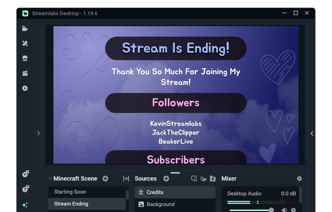 End Credits Widget: Rolling Credits to End Your Stream | Streamlabs