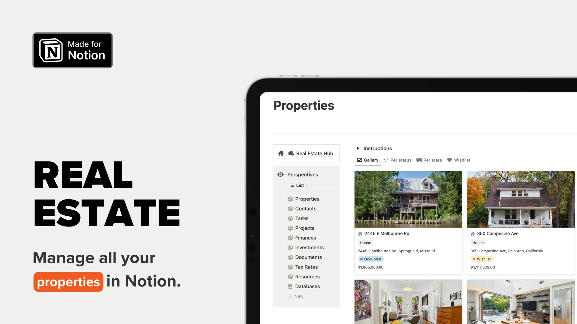 Real Estate Notion Template