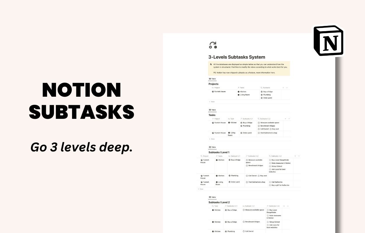 Notion Subitems System | Free, Easy-to-Use Template