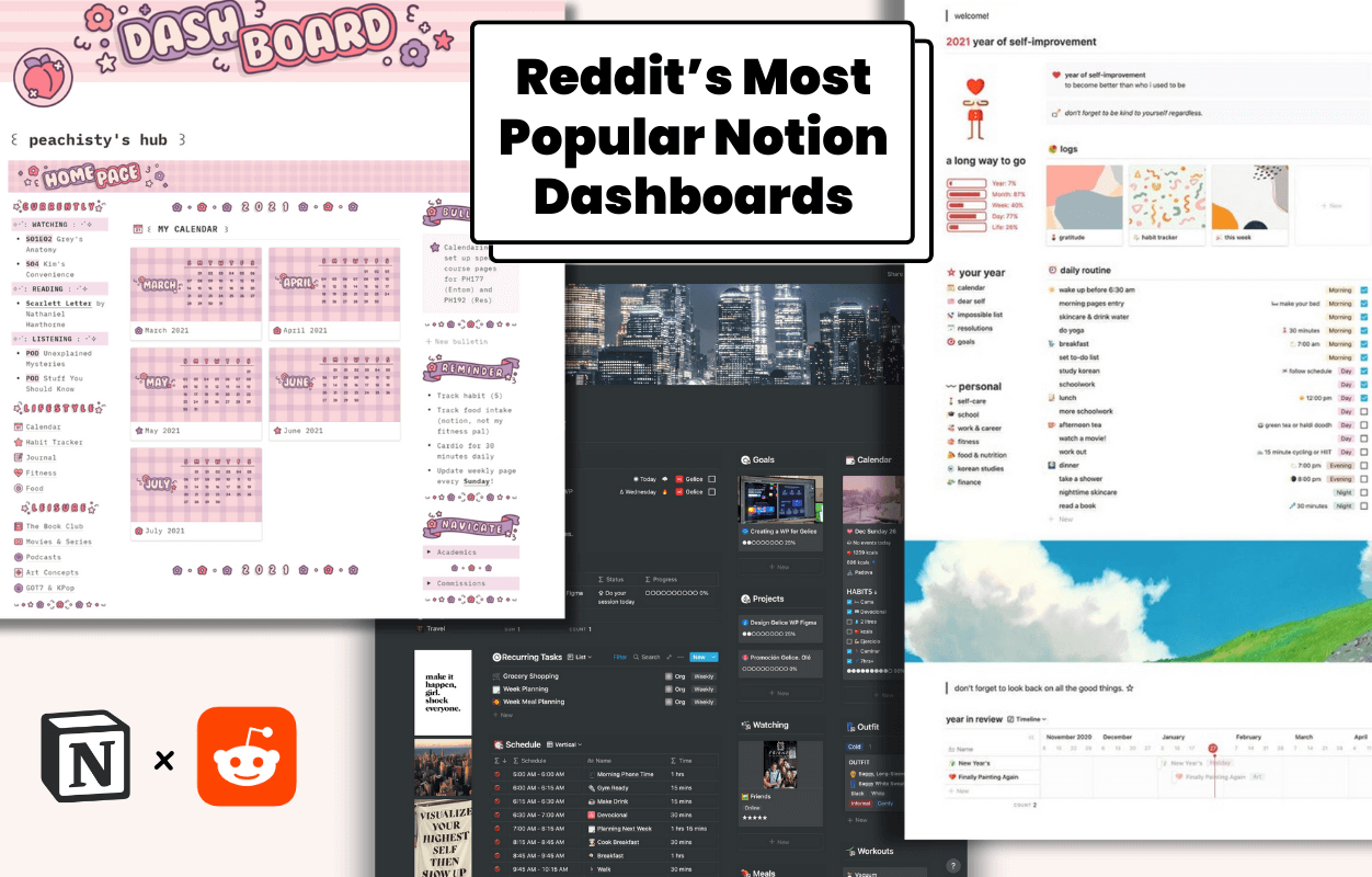 Reddit Notion Templates | Top 10 Aesthetic Dashboards