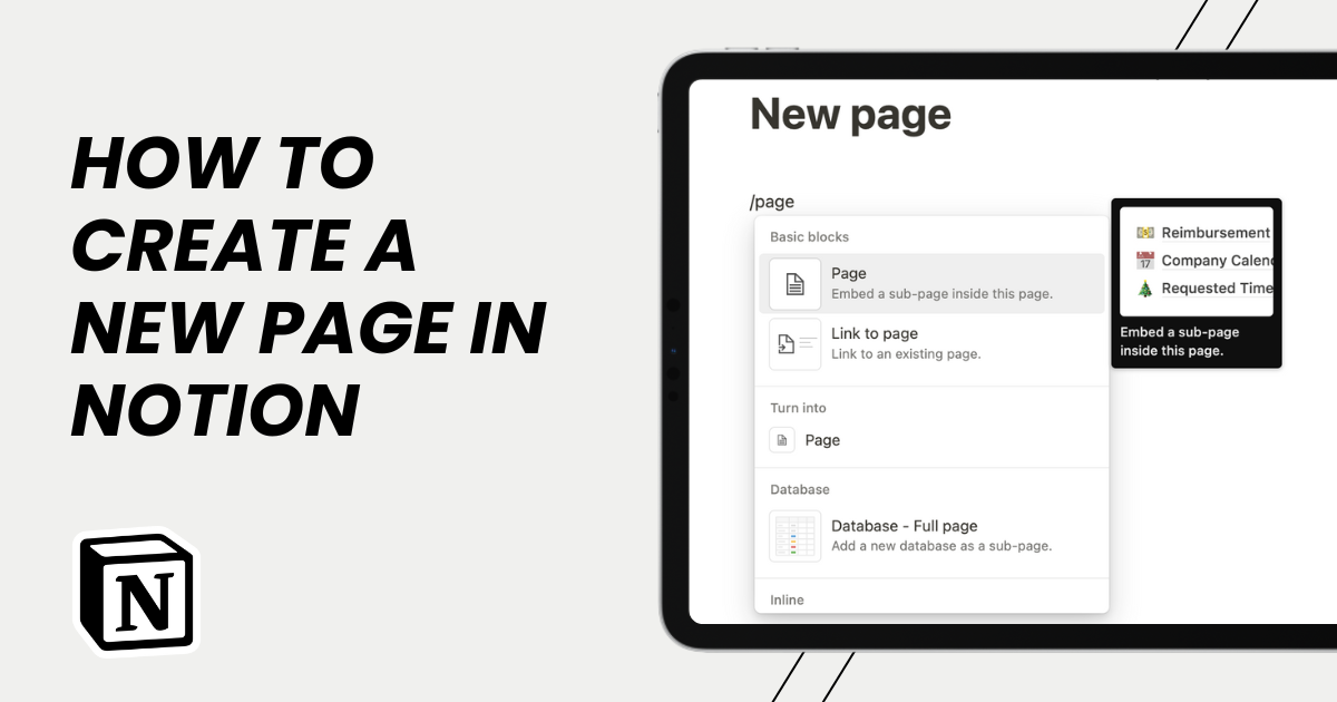 How To Create A New Page In Notion