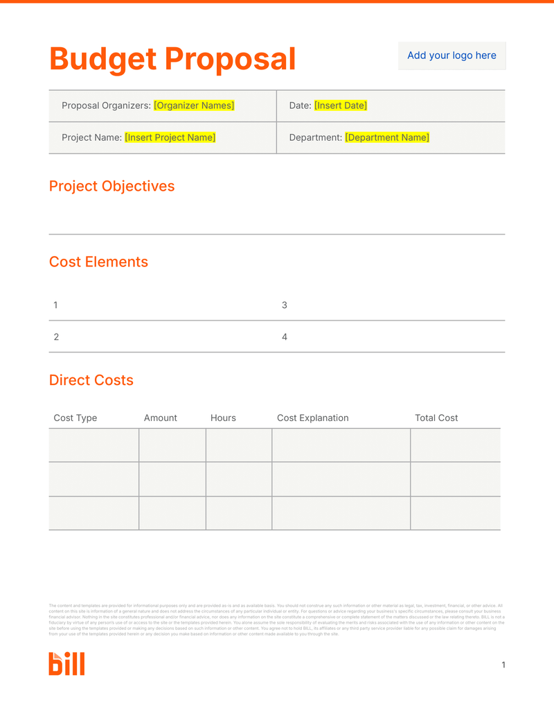 Budget proposal template | Free download