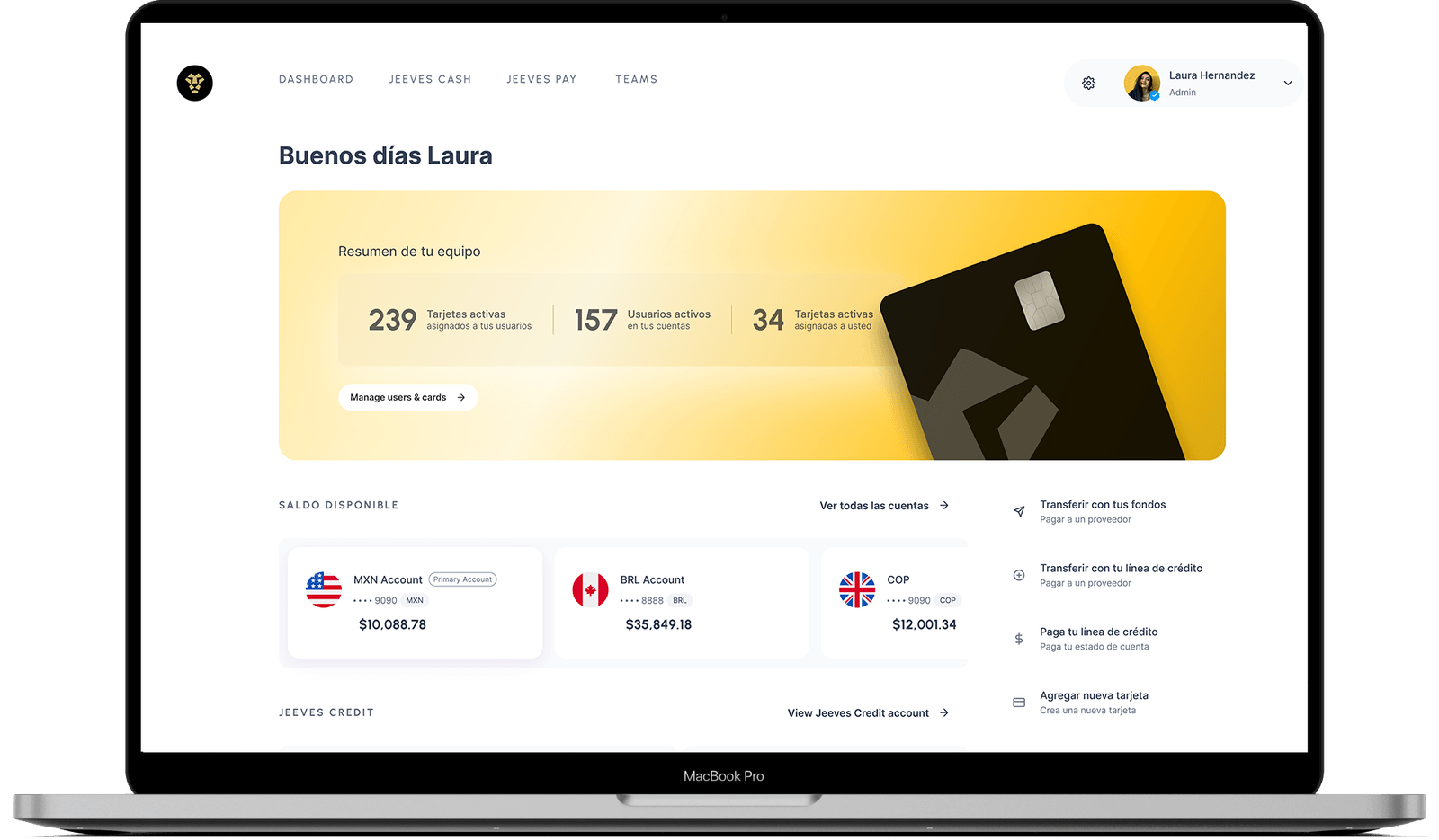 Sobre Jeeves | Una plataforma global de gestión financiera