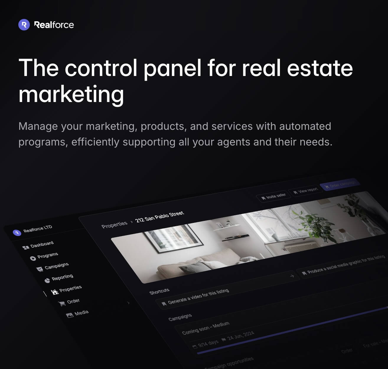 Realforce - The control panel for real estate marketing