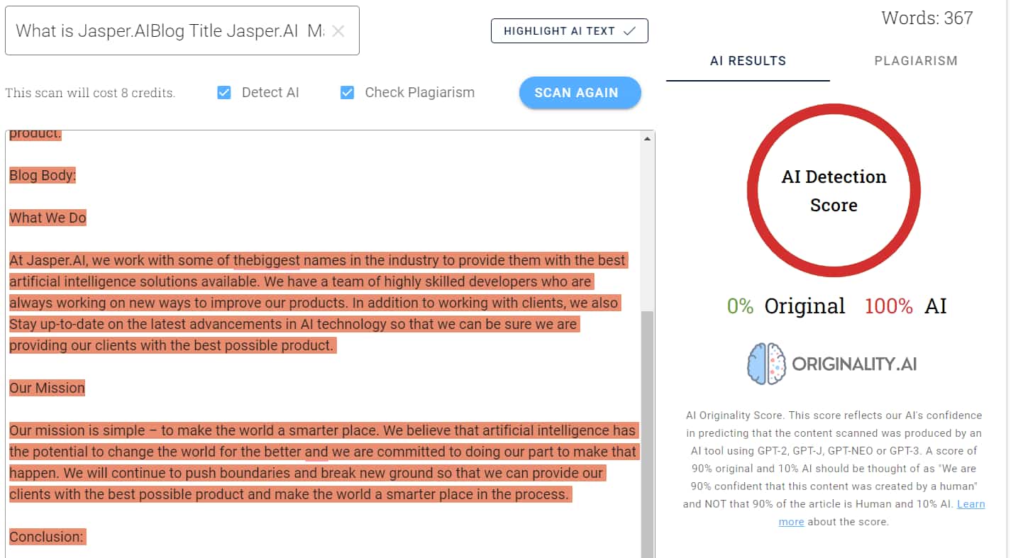 Checkforai.Com Review – Originality.AI