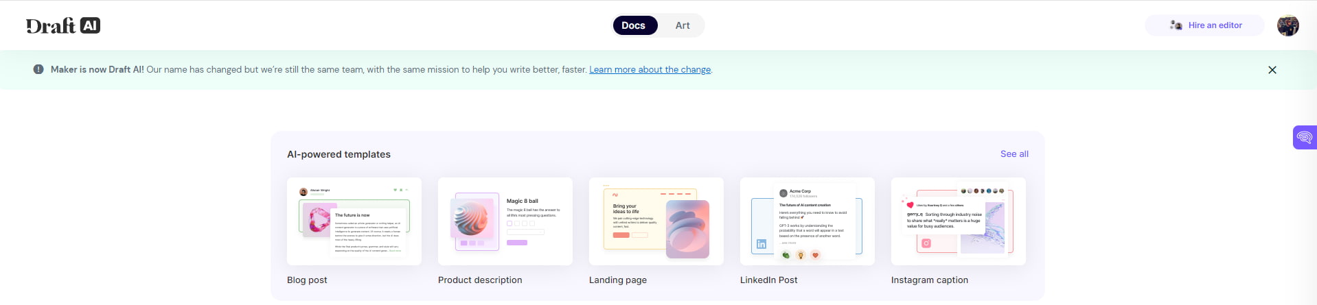 Draft AI Review - Create High Quality Content Using AI – Originality.AI