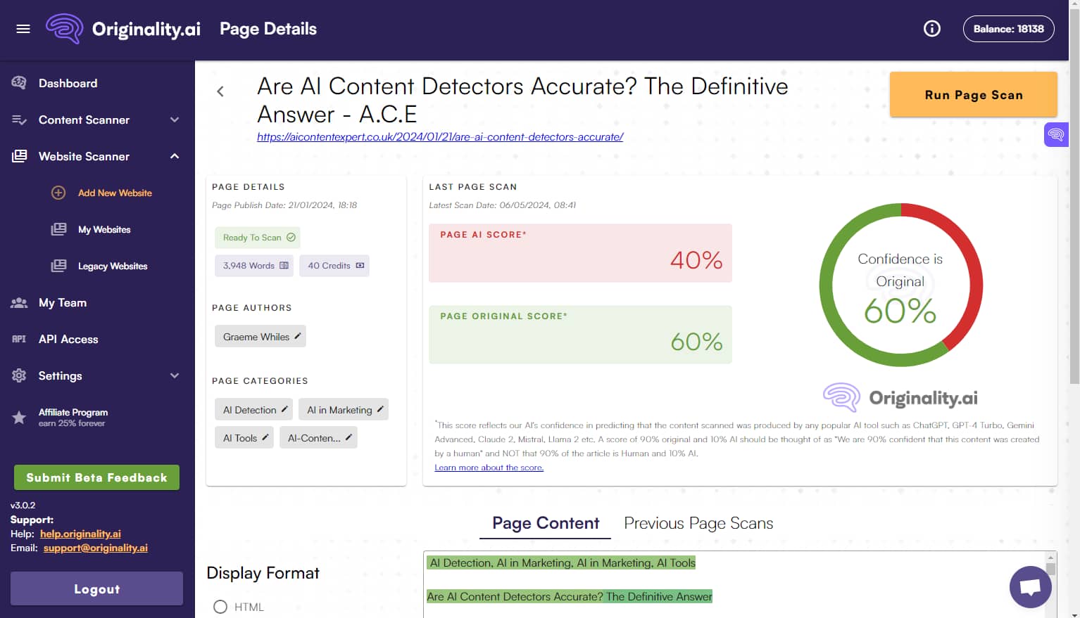 Originality.AI’s Brand New & Improved Website Scanner – Originality.AI