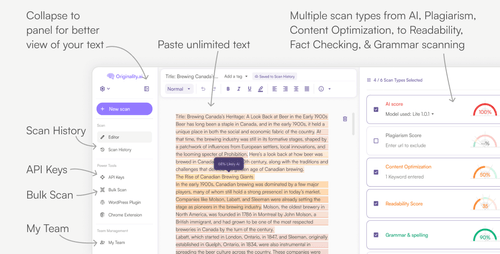Passive Voice Checker – Originality.AI