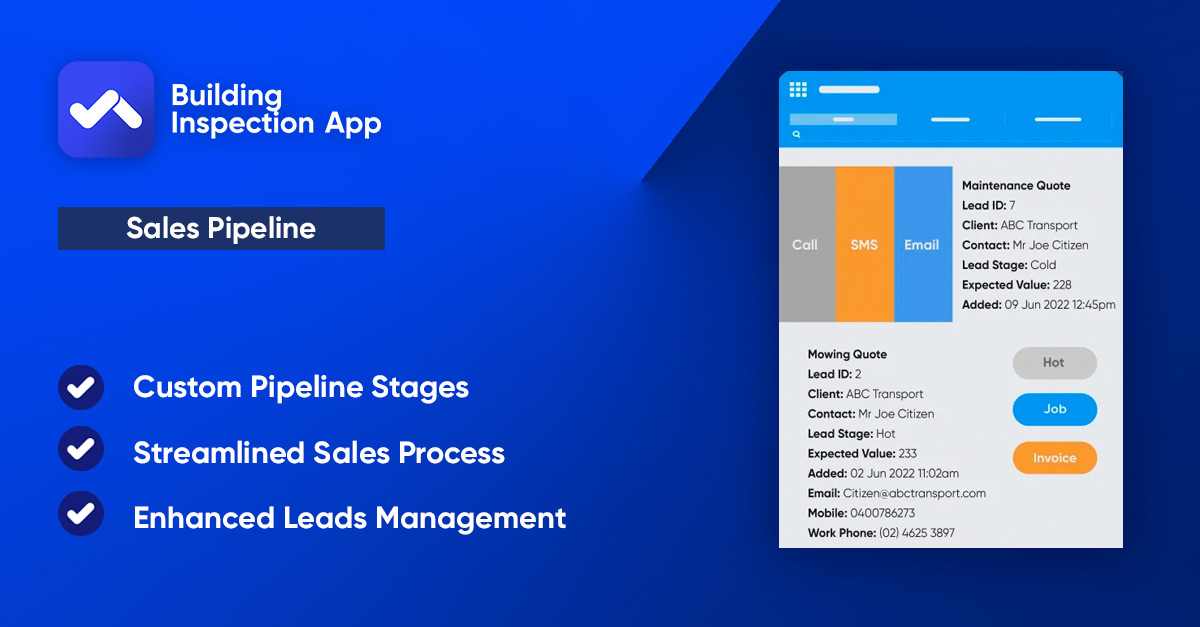 Sales Pipeline | Building Inspection App