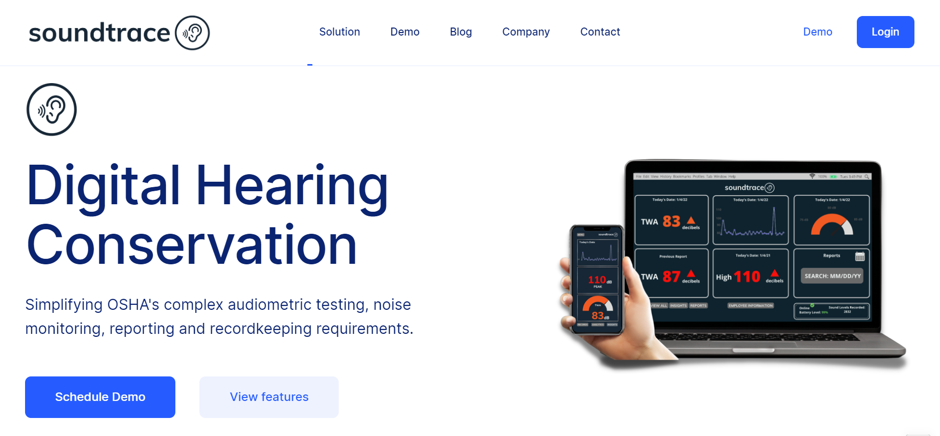 Features | Soundtrace -Digital Hearing Conservation
