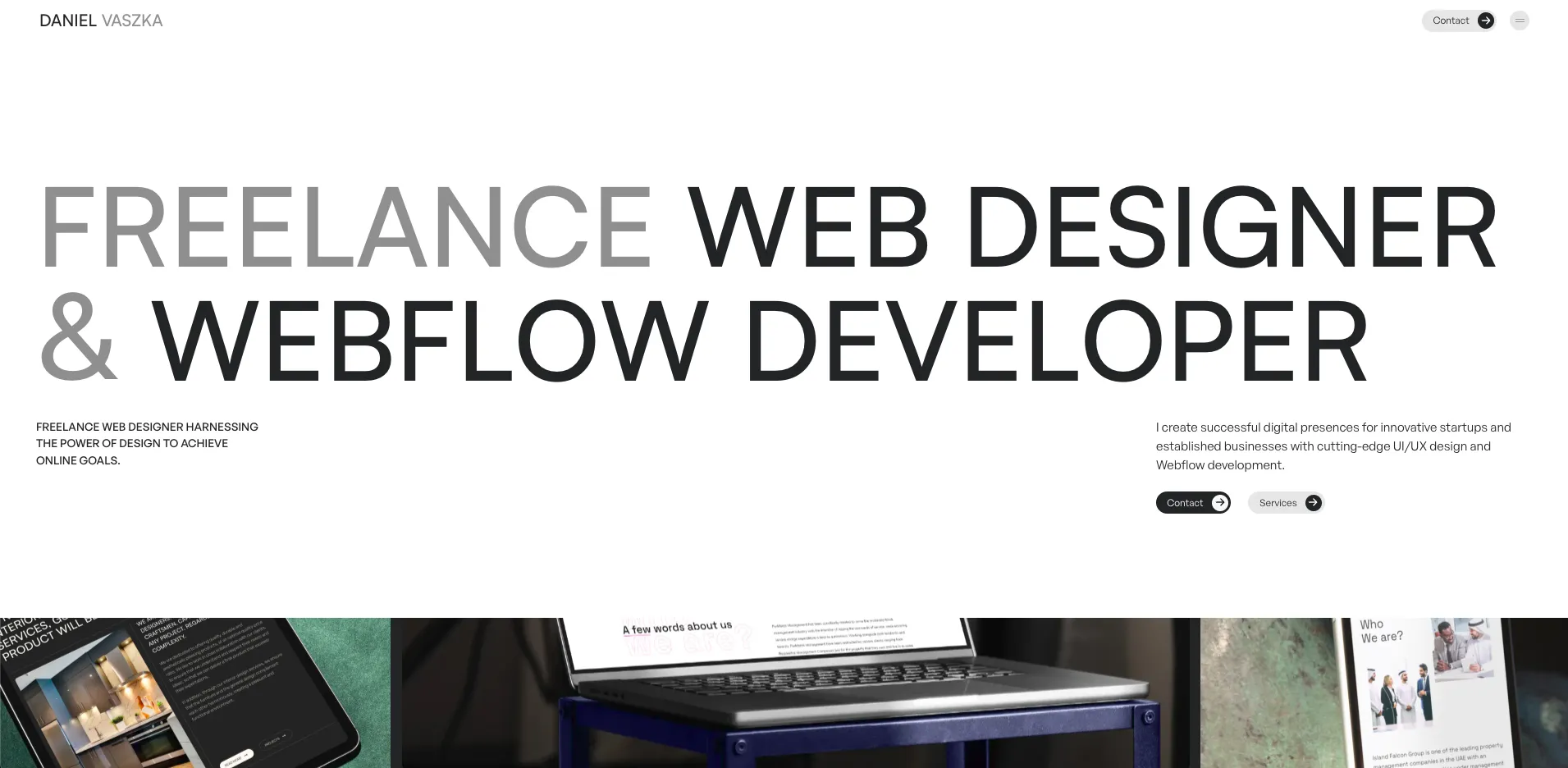Freelance designer & Webflow developer UK | Daniel Vaszka
