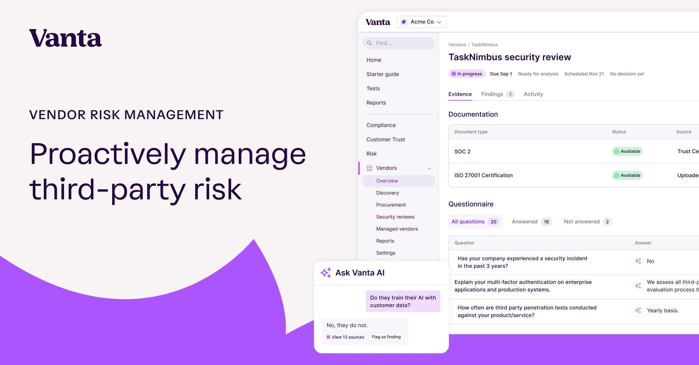 Third Party Risk Management and Vendor Risk Management