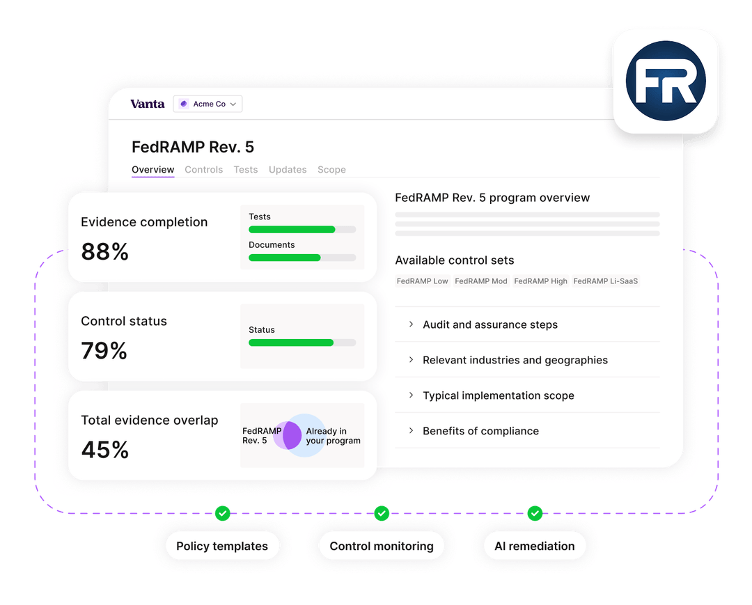 FedRAMP compliance management software | Vanta