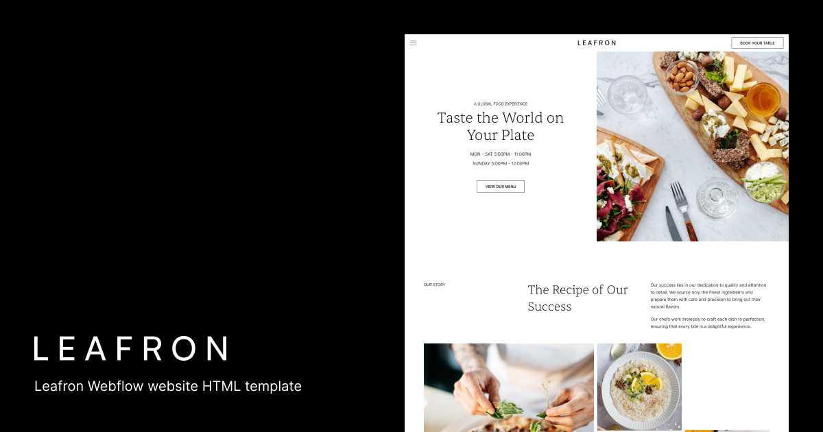 Menu V3 - Leafron Webflow website HTML template