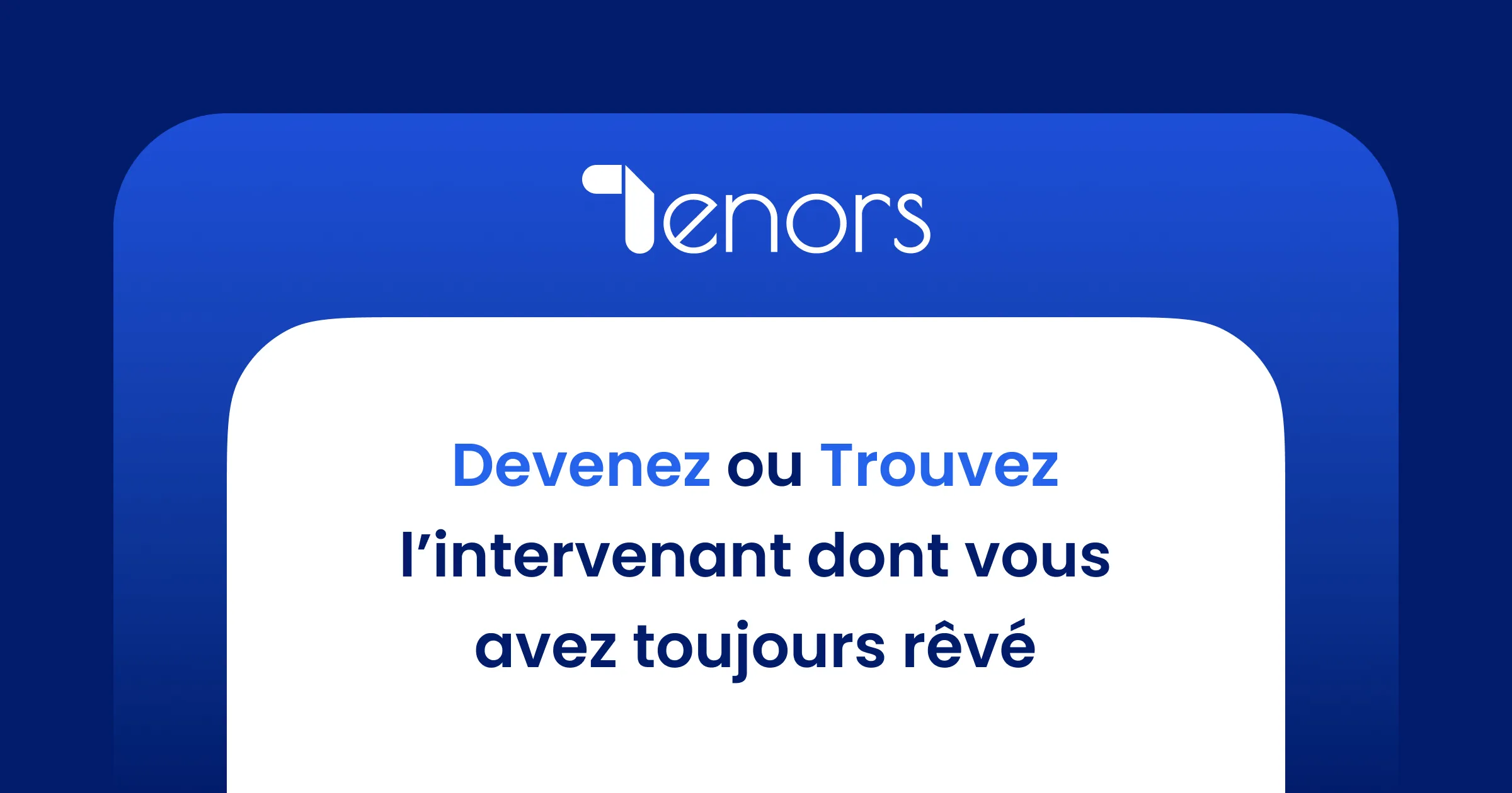 Tenors, recrutement de formateurs et intervenants
