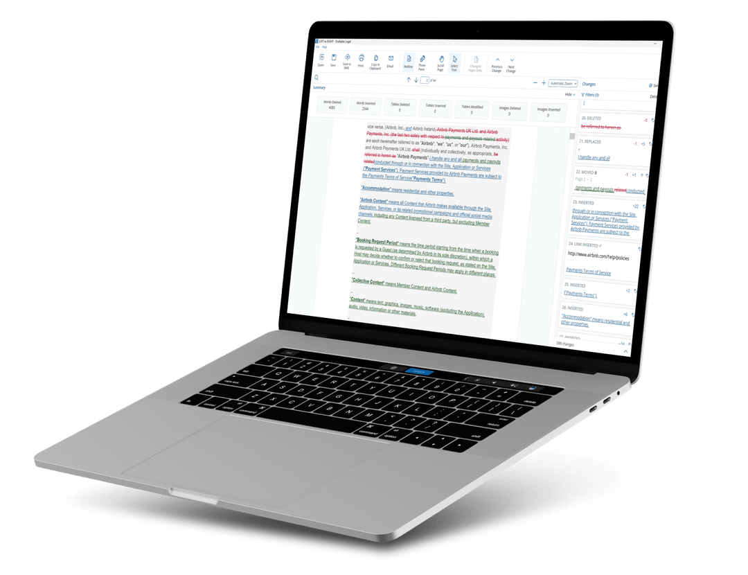 Legal Document Comparison and Redline Software - Draftable Legal