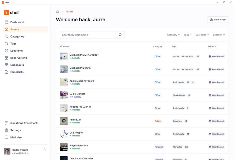 Download Shelf's Native Mac & Windows apps. Effortless Asset Management.