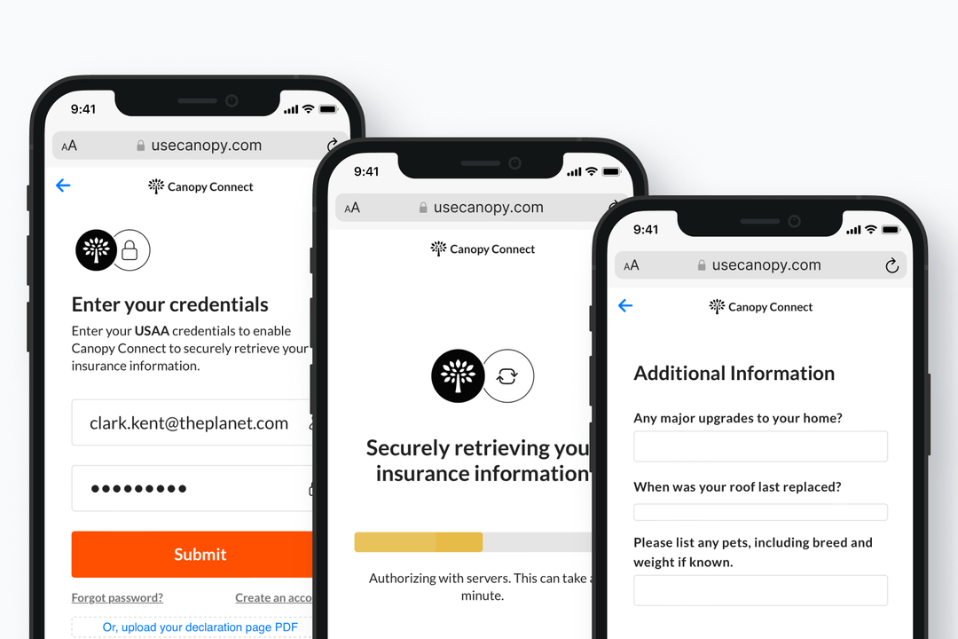Canopy Connect for Insurance Agents | Collect Insurance Info