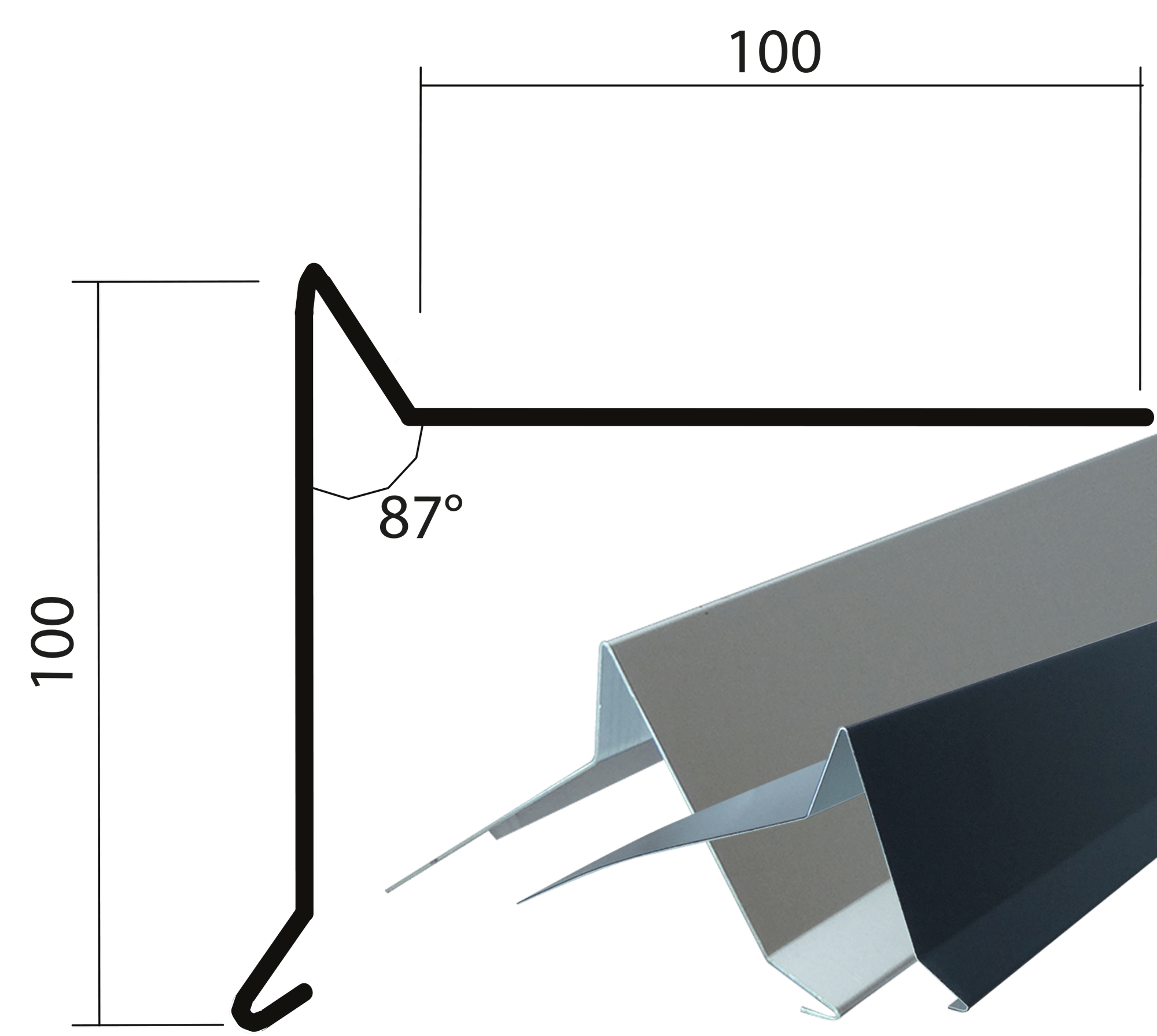 Vindskede 100mm - Mul10metal