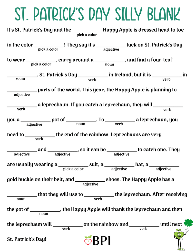 St. Patrick's Day Silly Blank
