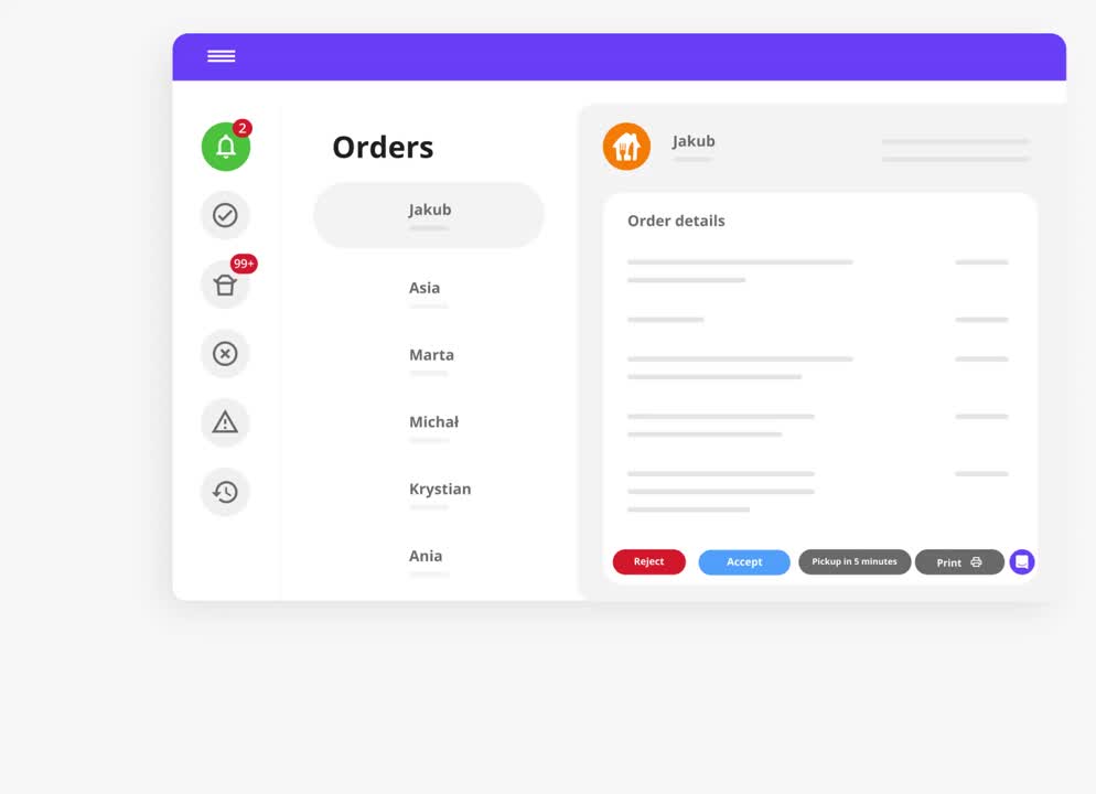 Manage orders from one system. Without manual entry to POS