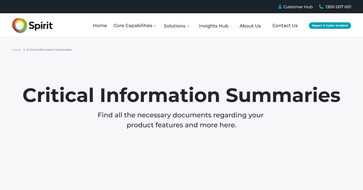 Critical Information Summaries