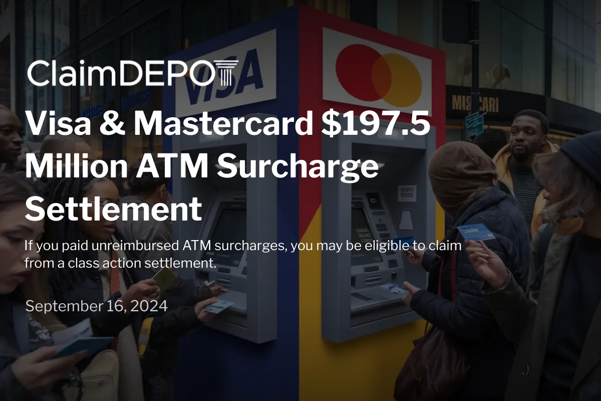 Payment Issued: Visa & Mastercard $197.5 Million ATM Surcharge Settlement
