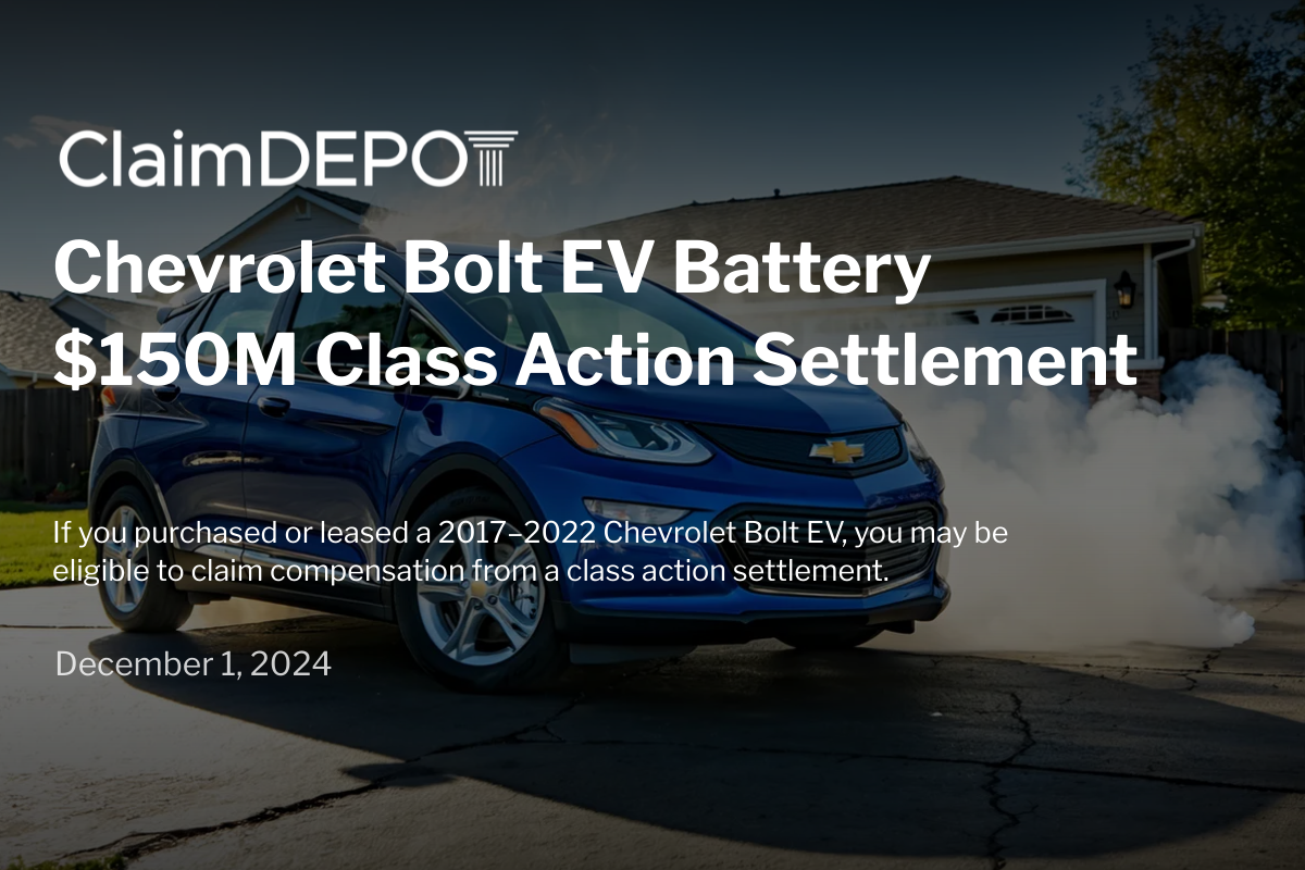 Chevrolet Bolt EV Battery $150M Class Action Settlement