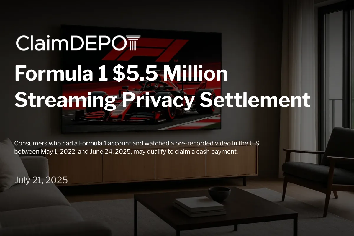 Formula 1 $5.5 Million Streaming Privacy Settlement