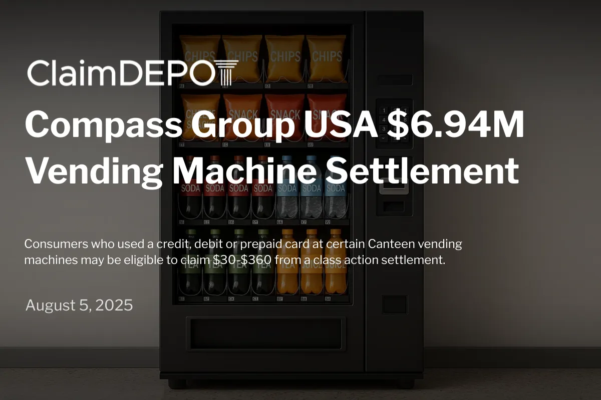 Compass Group USA $6.94M Vending Machine Settlement