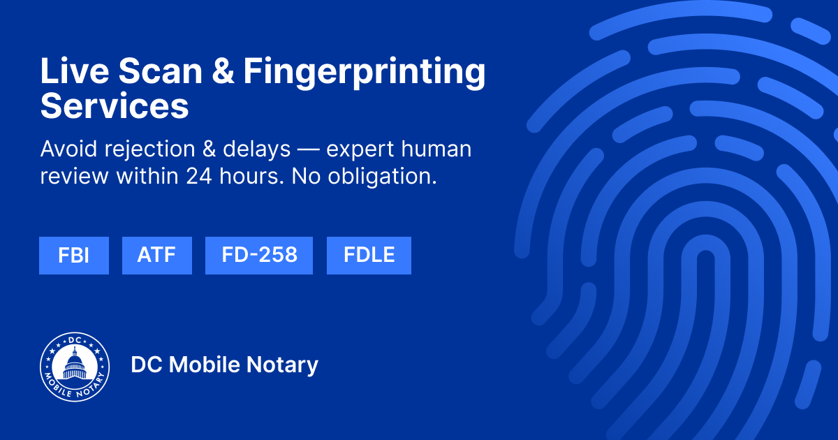 Live Scan & Fingerprinting Services in DC, VA & MD