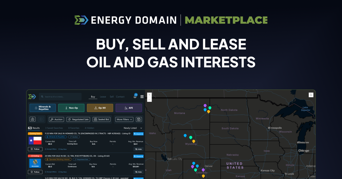 Buy, Sell, and Lease Oil & Gas Interests at Energy Domain