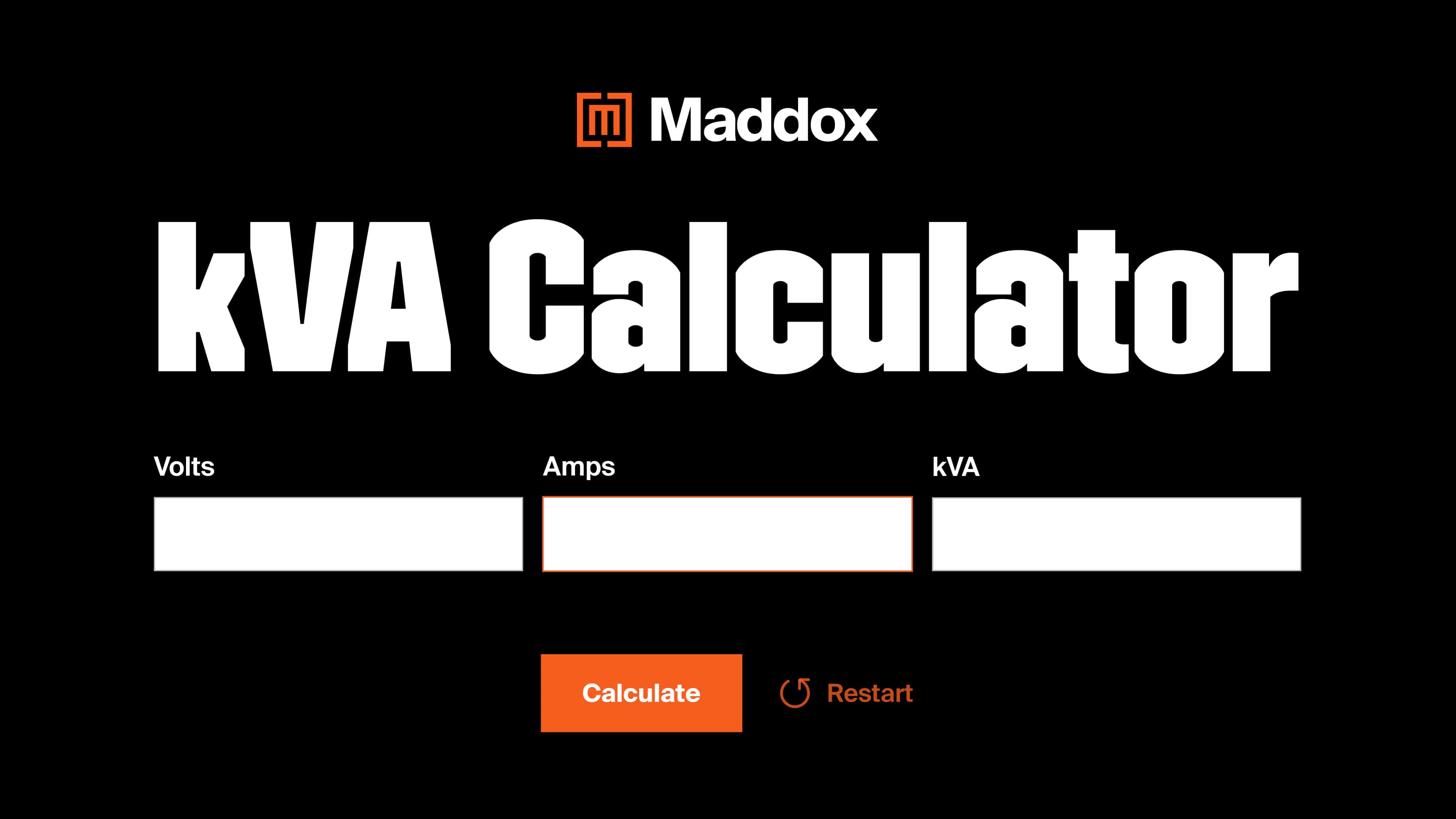 Transformer kVA Calculator | Maddox Transformer