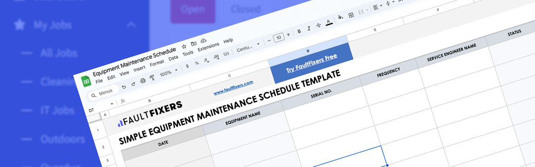 How to create an equipment maintenance spreadsheet in Excel by FaultFixers